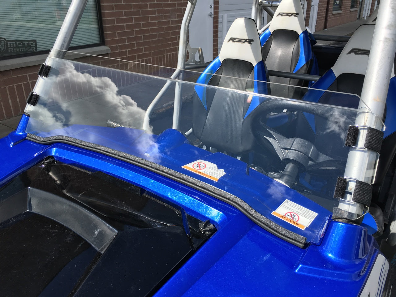 Polycarbonate Half Windshield with Quick Straps for RZR 570, 800, XP90 ...